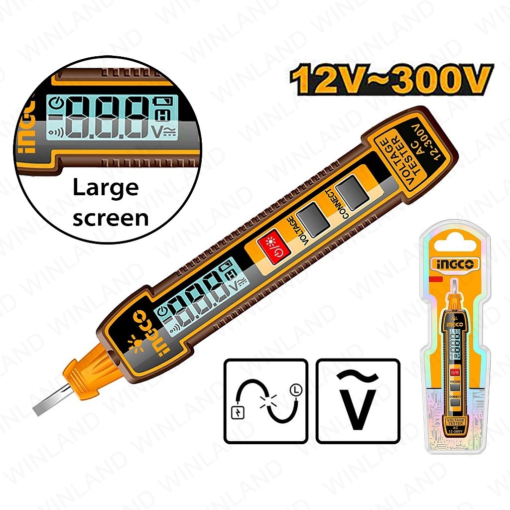 Ingco by Winland AC 12-300V Digital Tester Pencil with Sound and Light ...