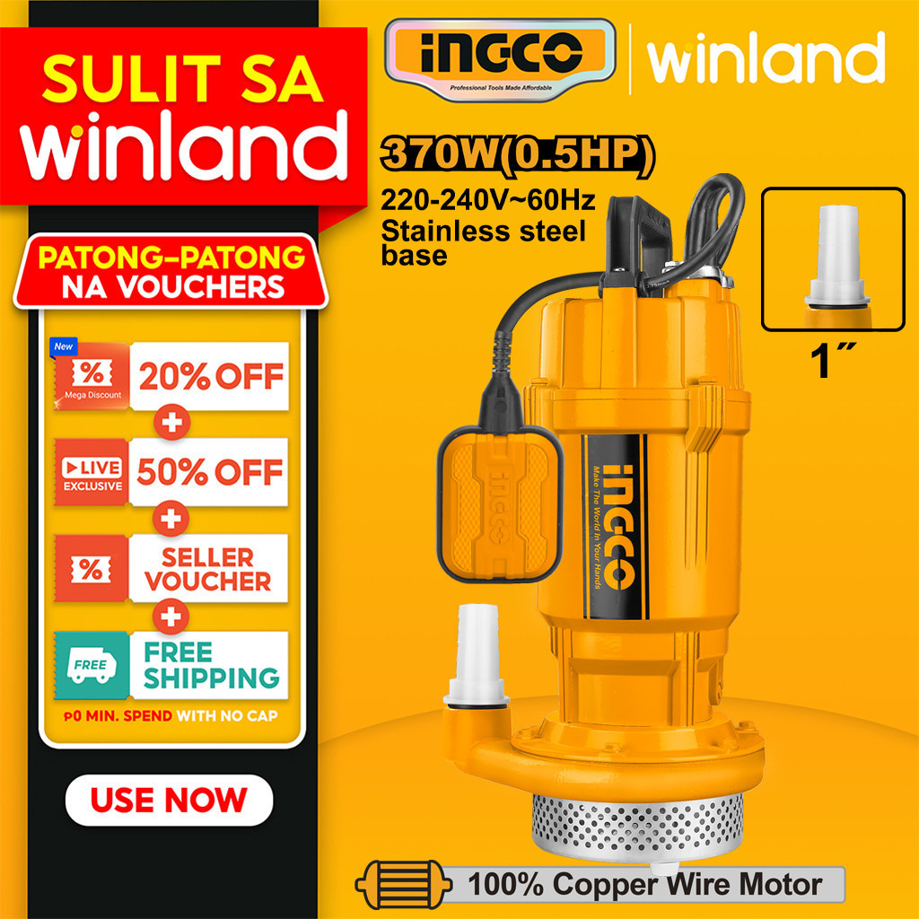 Ingco by Winland 370W(0.5HP) | 550W (0.75HP) Submersible Water Pump ...