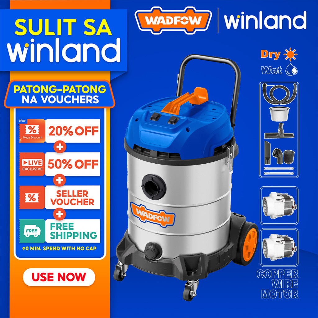 WADFOW 2400W Wet & Dry Vacuum Cleaner 60L Capacity Household Floor ...