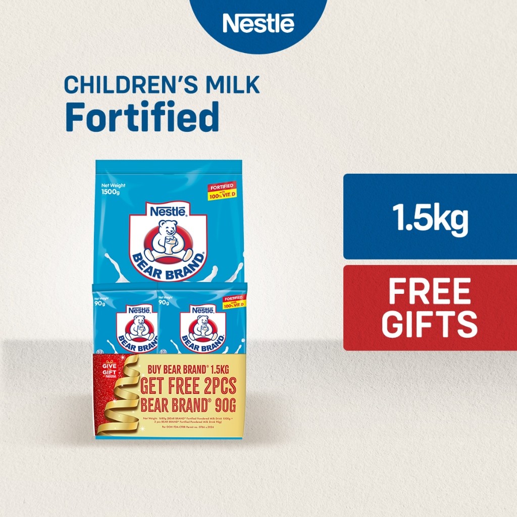 Bear Brand Fortified Powdered Milk Drink 1.5kg with 2 Free Packs of ...