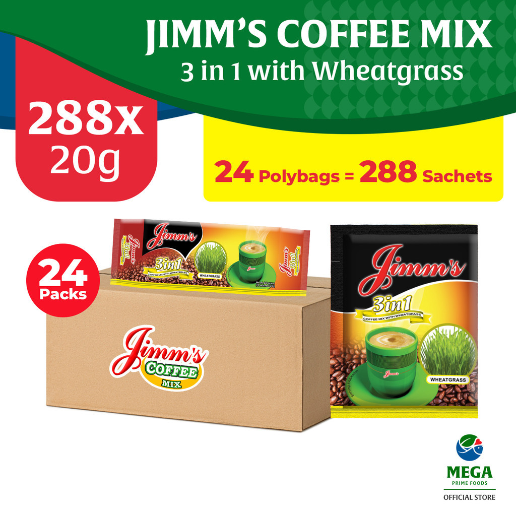 Jimm's Coffee Mix | 3 in 1 Coffee with Wheatgrass 20g by 12s - Bundles ...