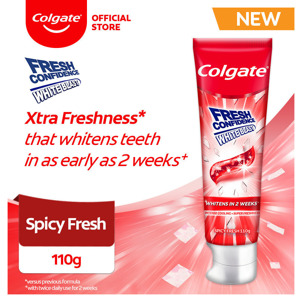 Colgate Fresh Confidence White Blast Whitening Toothpaste, Spicy Fresh ...