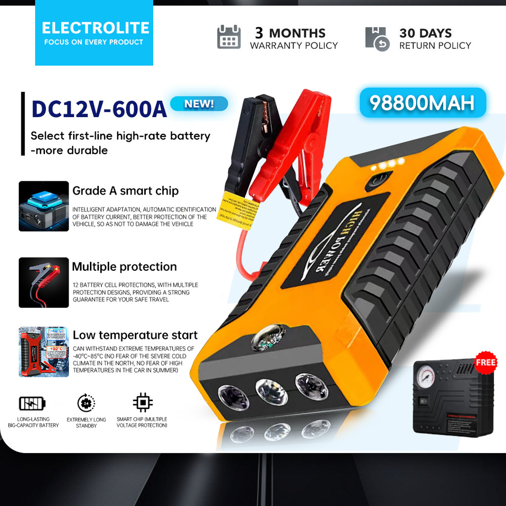 Jump Starter 99800mAh Powerbank For Car Emergency Startup Built in LED ...
