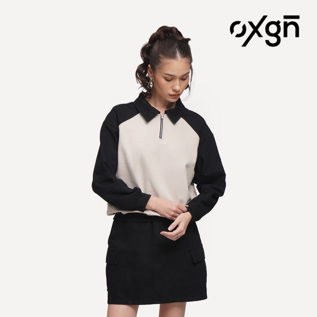 OXGN Panelled Pullover For Women (Bone) | Shopee Philippines