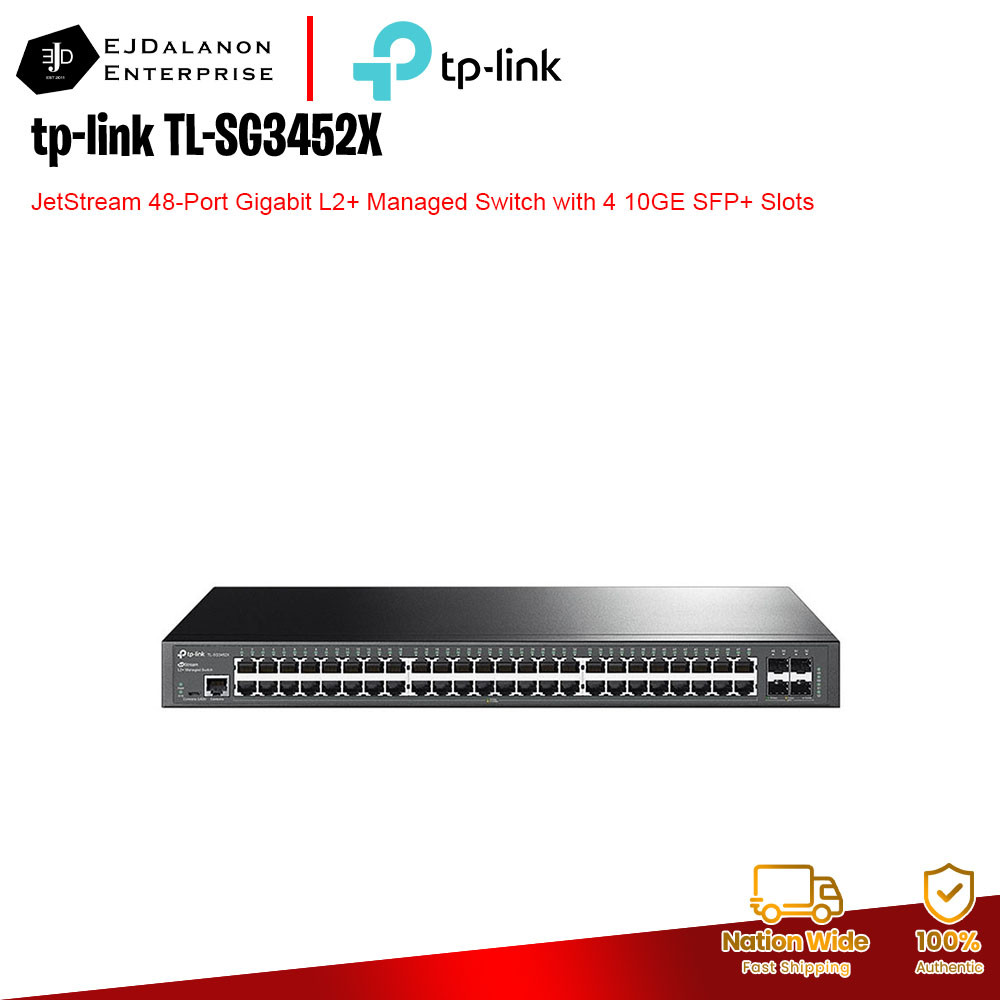 TP-Link Tl-Sg3452X Jetstream 48-Port Gigabit L2+ Managed Switch with 4 ...