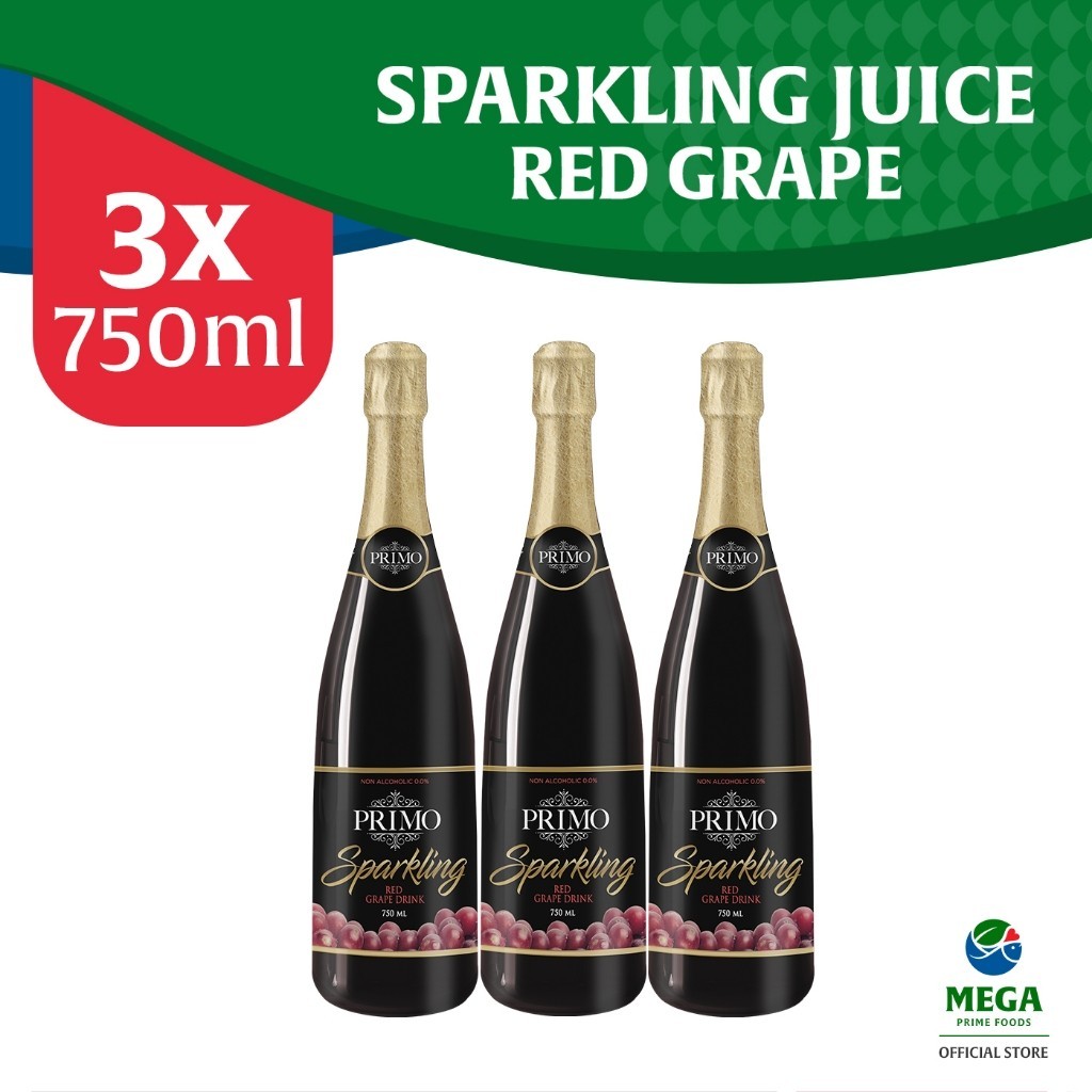 Primo Red Grape Sparkling Juice 750Ml By 3'S | Shopee Philippines