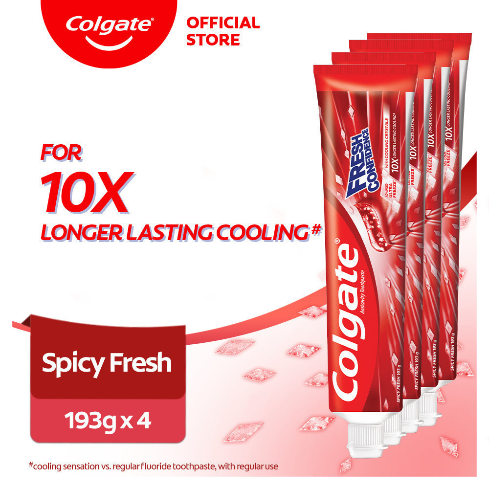 Colgate Fresh Confidence Gel Toothpaste with Cooling Crystals Spicy ...