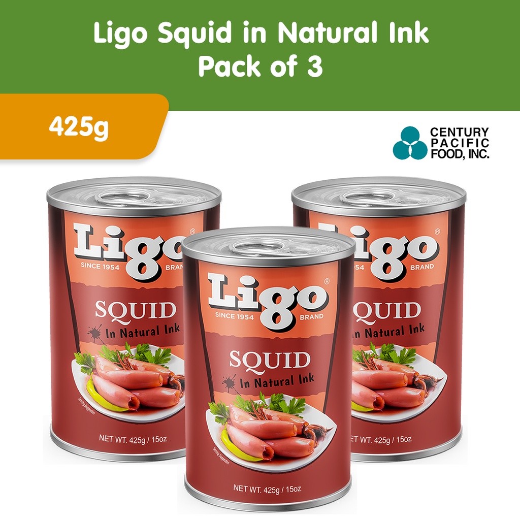 Ligo Squid in Natural Ink 425g x 3 | Shopee Philippines
