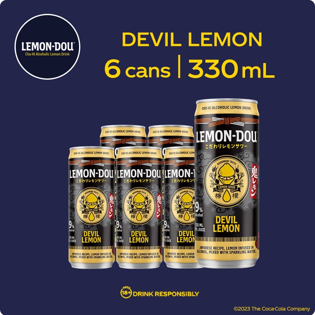 Lemon-Dou Devil Lemon 330mL 9% Alcohol Chu-hi - Pack of 6 | Shopee ...