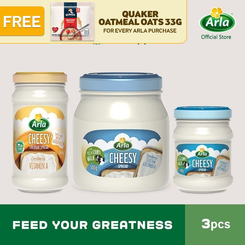 Arla Cheesy Spread Classic 140g, 500g and Cheddar 240g Bundle | Shopee ...