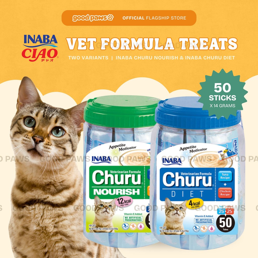 Inaba Ciao Churu Vet Formula Cat Treats Jar Nourish & Diet Appetite Jars 50 sticks x 14g | Good ...