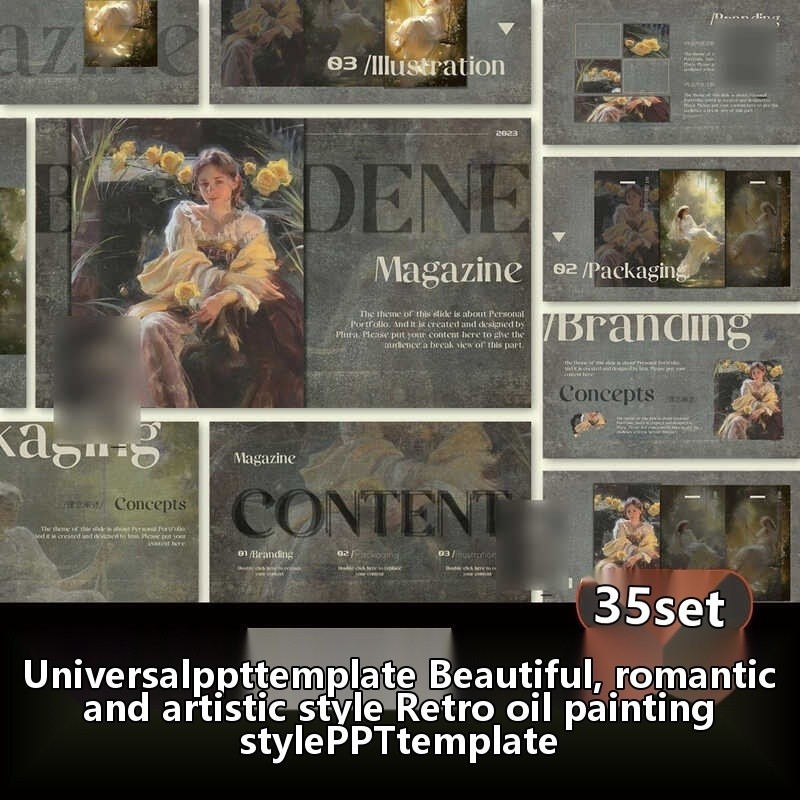 Oil Painting Style PPT Template Advanced Texture Morandi Artistic Sense ...