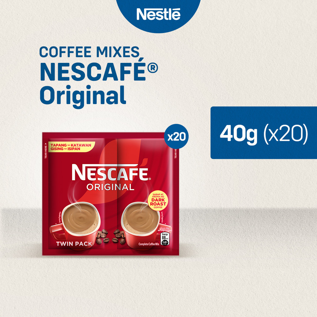 NESCAFE Original 3-in-1 Coffee Twin Pack 40g - Pack of 20 | Shopee ...