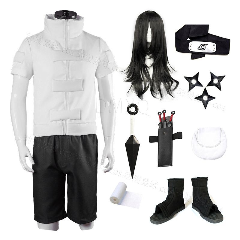Hyuga neji coswear Naruto cosplay costume forehead weapon wig full set ...