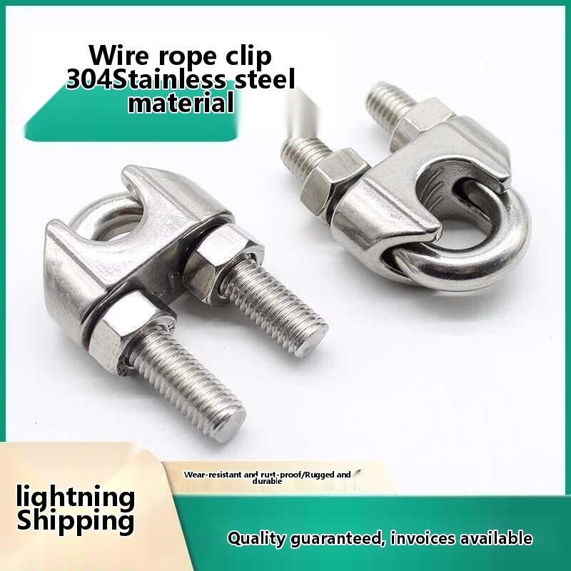 304 Stainless Steel U-Shaped Crimping Head Clip Clamp Wire Rope Buckle ...