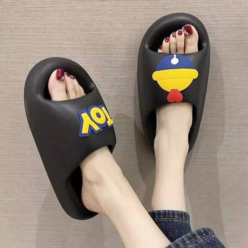 2024 Summer New Women's Slippers Cute Bell Thick Sole Wearable Outdoor ...