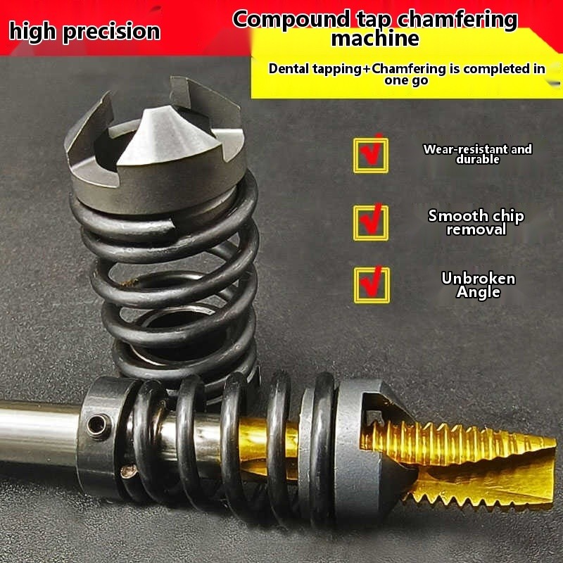 Composite Tool Straight Groove Tip Tap Chamfering Cutter Integrated ...