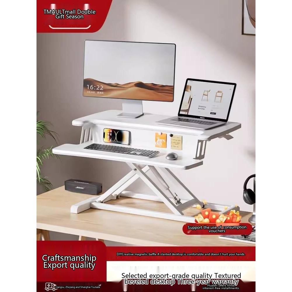 Standing Desk Adjustable Height Workstation Computer Desk Desktop ...