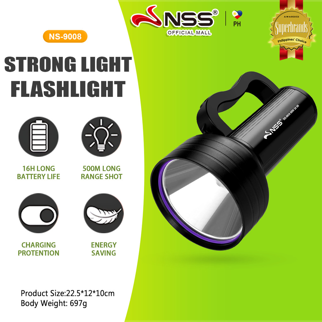 NSS Super Bright Rechargeable Flashlight Portable Torch Outdoor ...