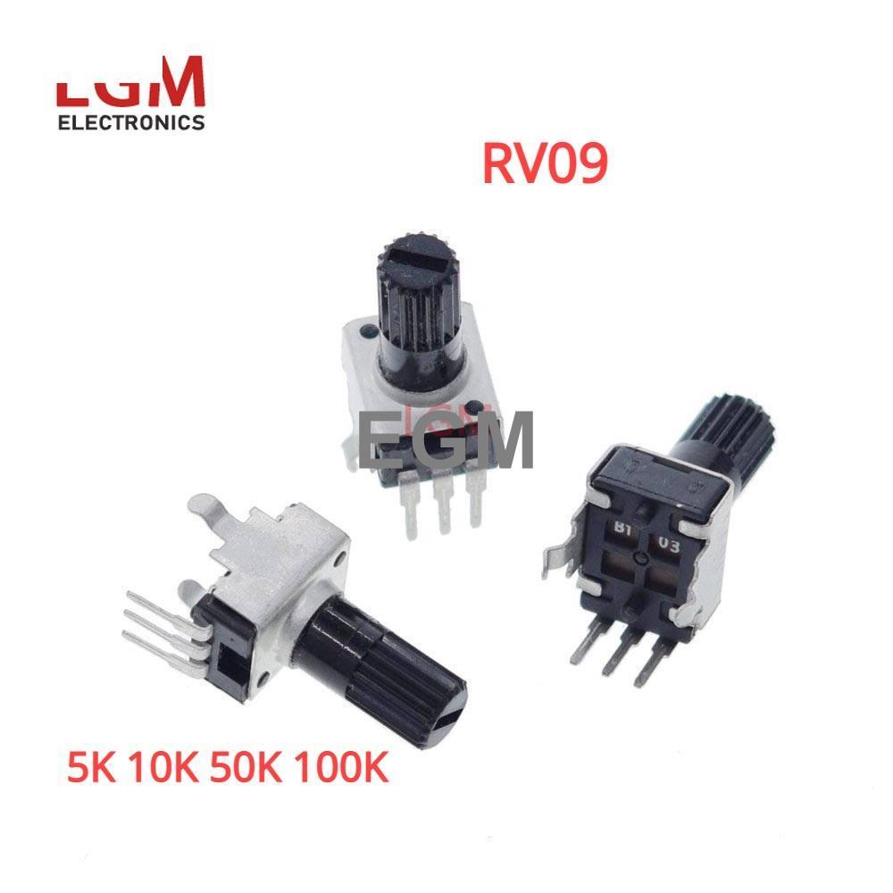10Pcs RV09 Audio Potentiometer Adjustable Resistor 3pin Variable ...
