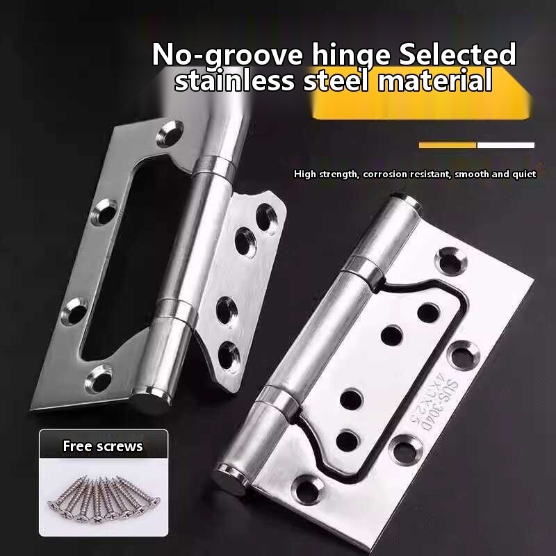 No-Drill Mortise 4inch Letter Wooden Hinge Indoor Stainless Steel ...