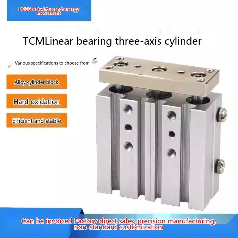 Three-Axis Cylinder TCM16/50 Thin Type with Guide Rod Cylinder Linear ...