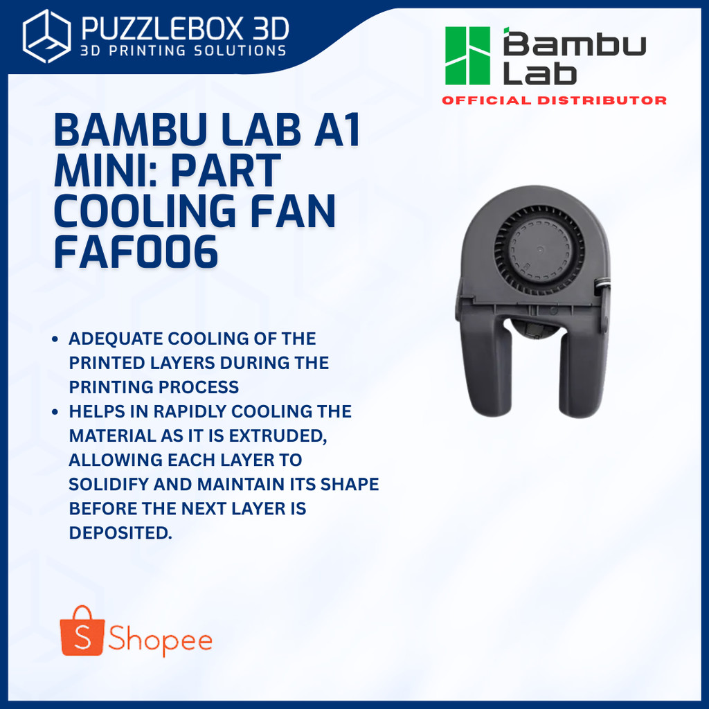 Bambu Lab A1 Mini: Part Cooling Fan Bambu Lab 3D Printer parts FAF006 ...