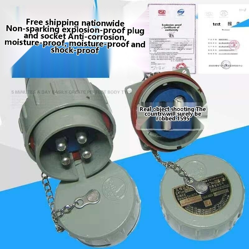 Non-Sparking Aviation Explosion-Proof Plug Socket 4-Pin 15A 25A 32A 60A ...