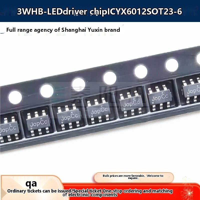 YX6012 SOT23-6 SMT 6-pin 3W HB-LED driver chip IC Shanghai Yuxin ...