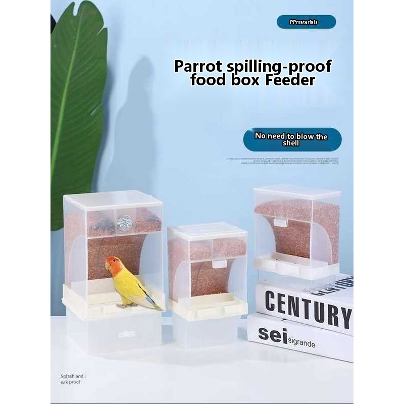 Parrot automatic bird box spill and splash feeder Xuan Feng food bowl ...
