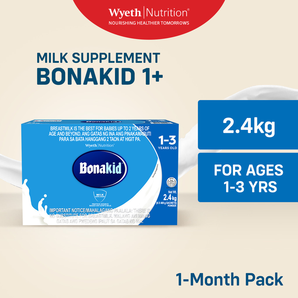 BONAKID 1+ Stage 3 Powdered Milk Drink for 1 to 3 Years Old 2.4kg ...