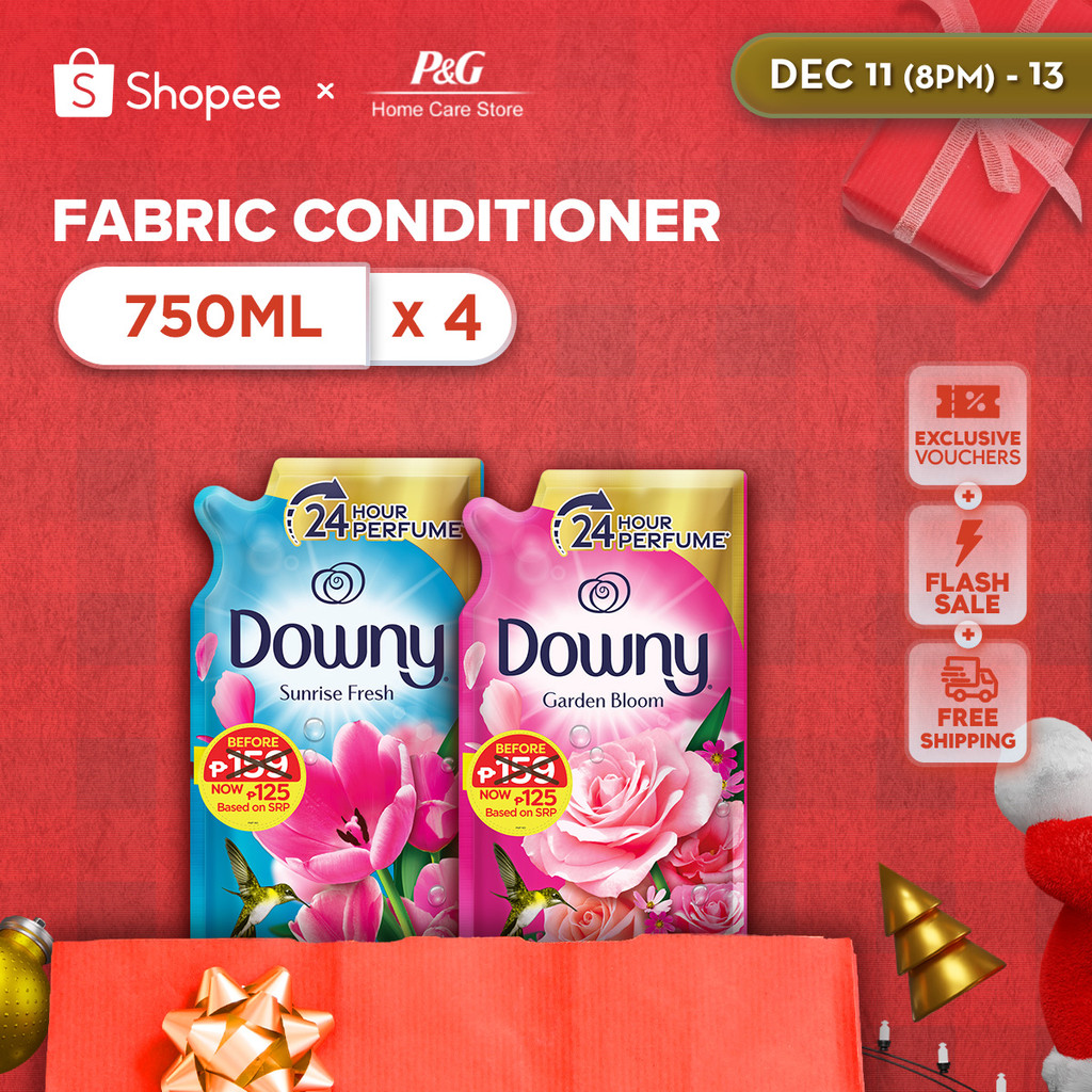 Downy Fabric Conditioner Sunrise Fresh Garden Bloom 750ml Refill x 4 ...