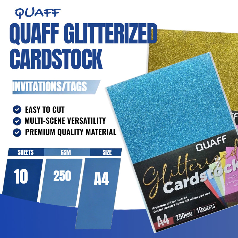 QUAFF 10pcs Glitter Board Paper Cardstocks Assorted Colors A4 size ...