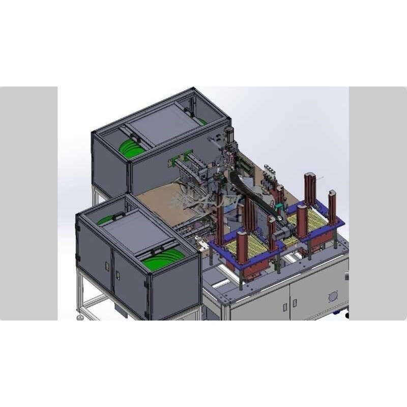 Button switch elastic rod assembly machine 3D model+engineering drawing ...