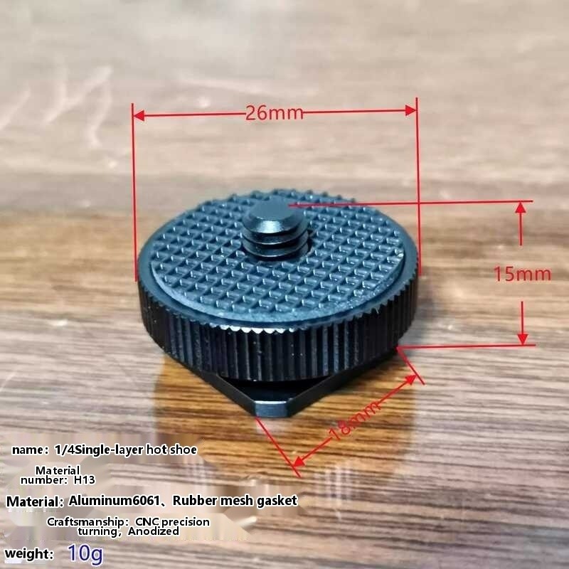 Metal 1/4 single-layer upper and lower locking hot shoe base conversion ...