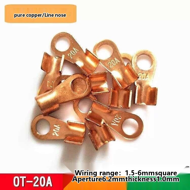 Inverter Machine Head Copper Ear Terminal Open 20A Crimp Lugs Battery ...