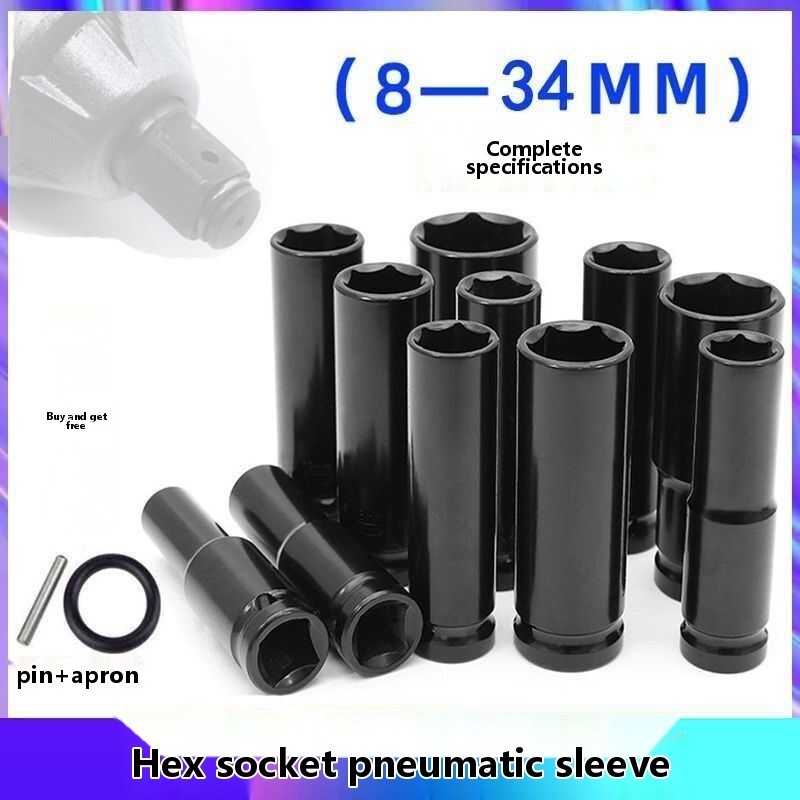 Electric wrench, extended socket set, screw nut, large flying hexagonal ...