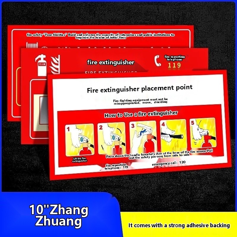 Instructions for use of fire extinguishers, fire hydrants, and fire ...