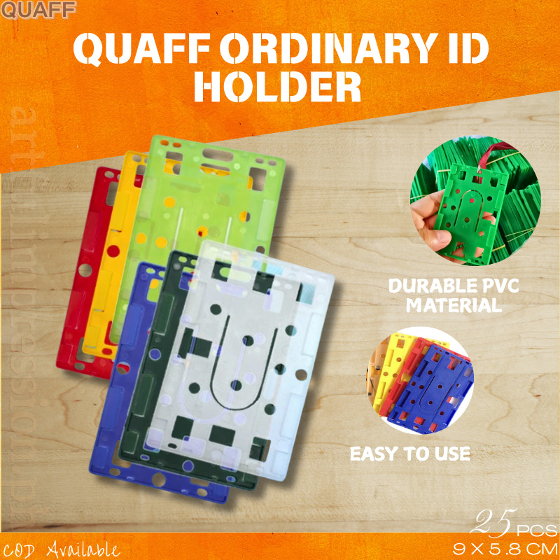 QUAFF 25pcs PVC ID Card Holder - ID Badge Protector Case for School ...