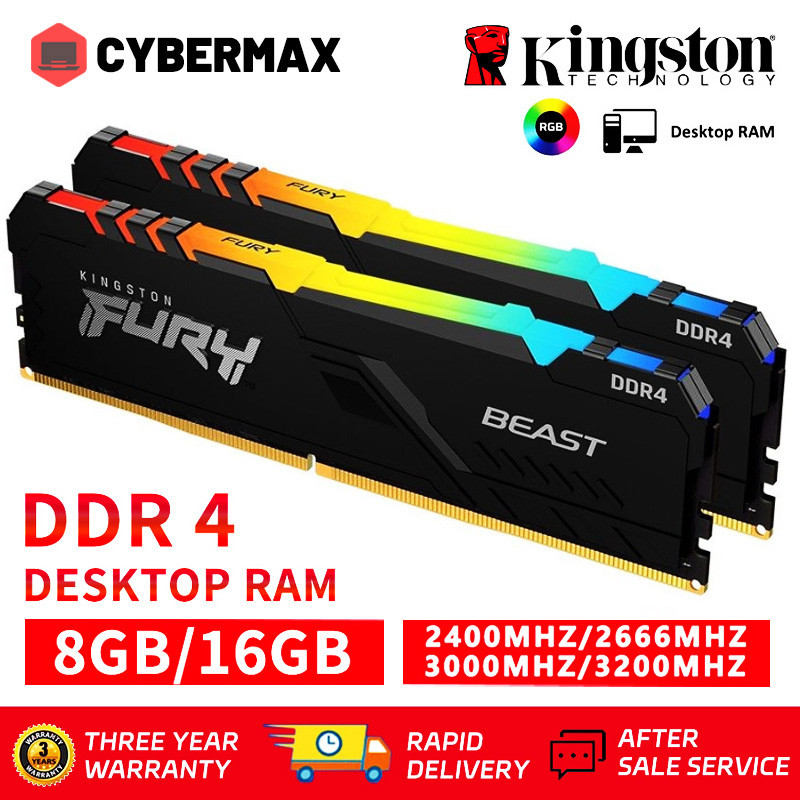 Cybermax | Kingston FURY Beast DDR4 RAM Desktop 8GB/16GB 2666Mhz ...