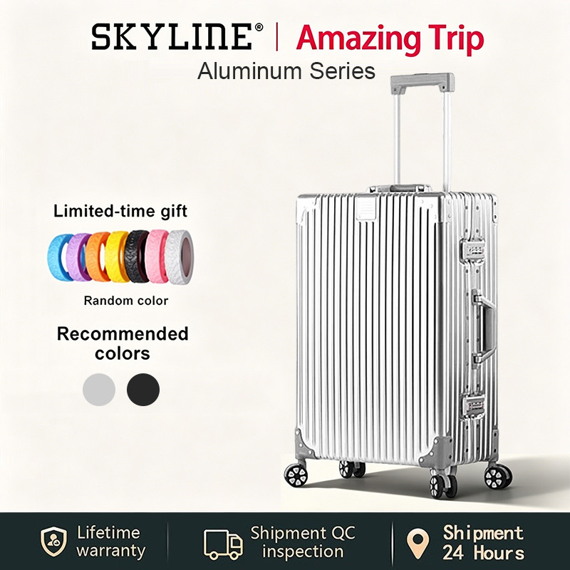 SKYLINE Premium Aluminum Magnesium Alloy Trolley Case with Spinner ...