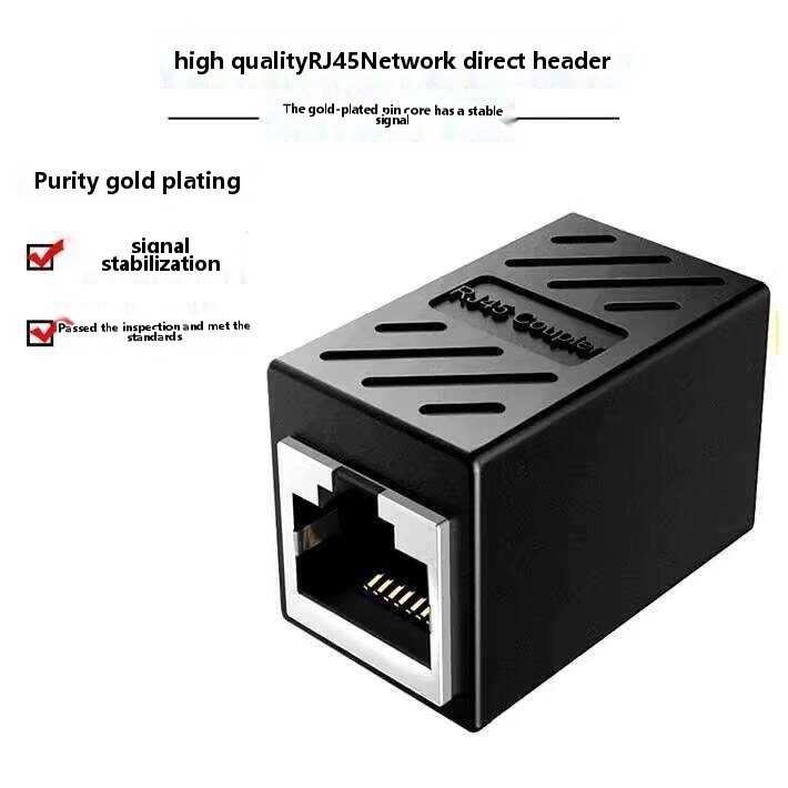 High Quality RJ45 Straight-through Head Black Gold-plated Needle Core ...