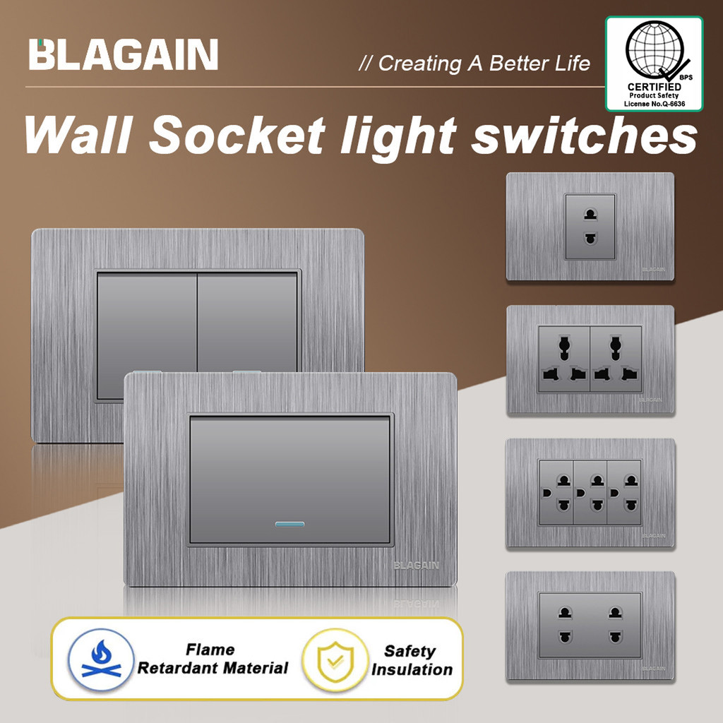 Blagain Wall Switch Outlet Wide Series Home Light Switch 1/2/3 Gang ...