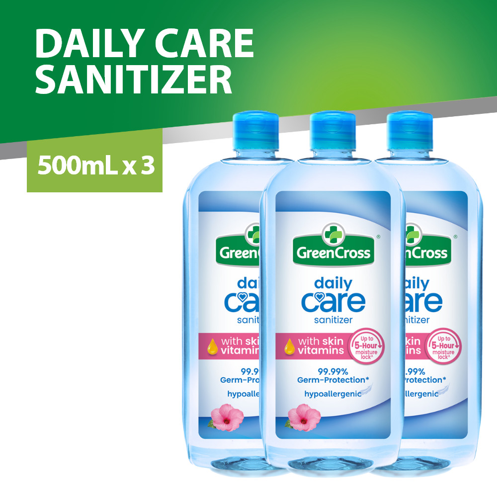 Green Cross Daily Care Sanitizer 500ml x3 | Shopee Philippines