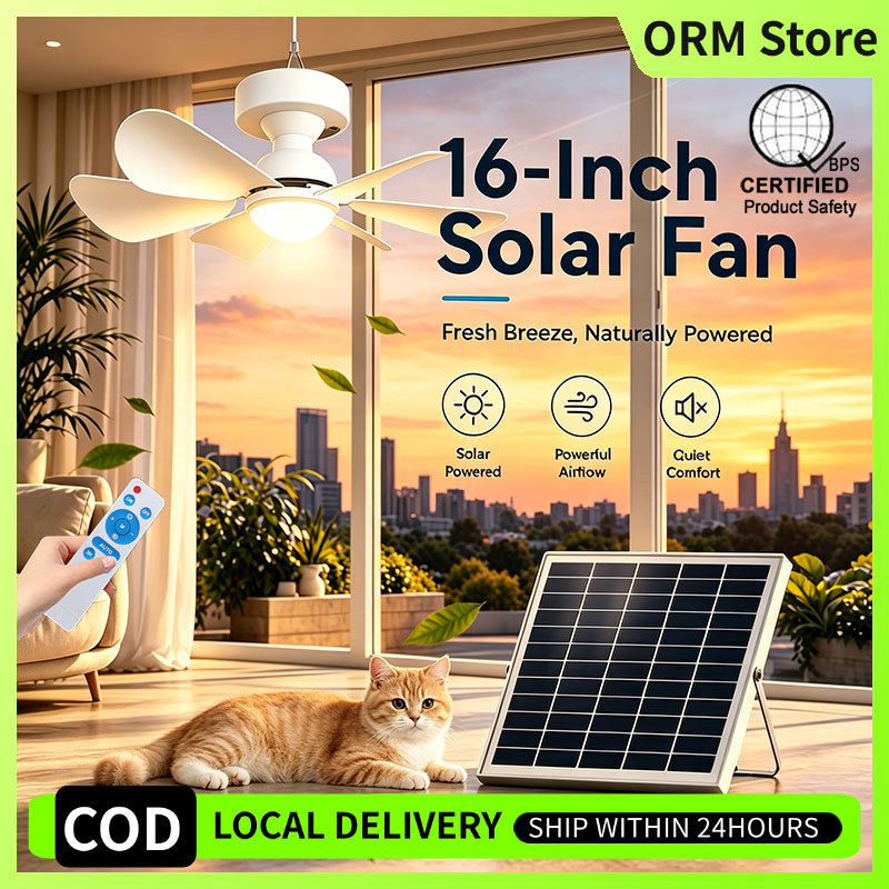Solar Ceiling Fan With led Light Portable Outdoor Solar Lights Fan ...