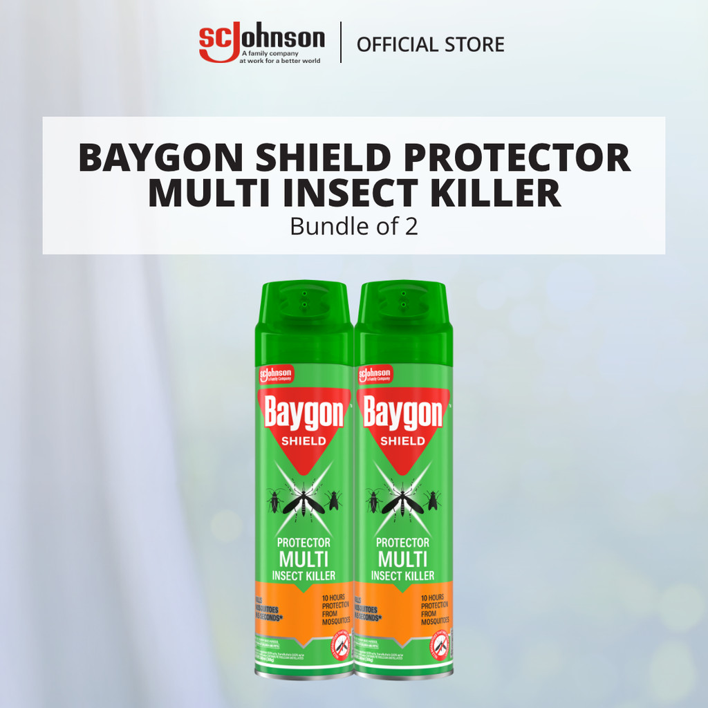 Baygon Shield Protector Multi-Insect Killer Twin (500ml x 2) | Shopee ...