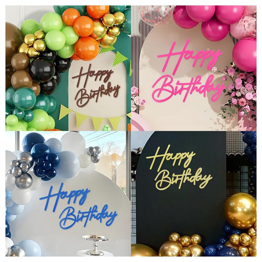 Large Happy Birthday Felt Sign Wall Sticker for Balloon Birthday Party ...