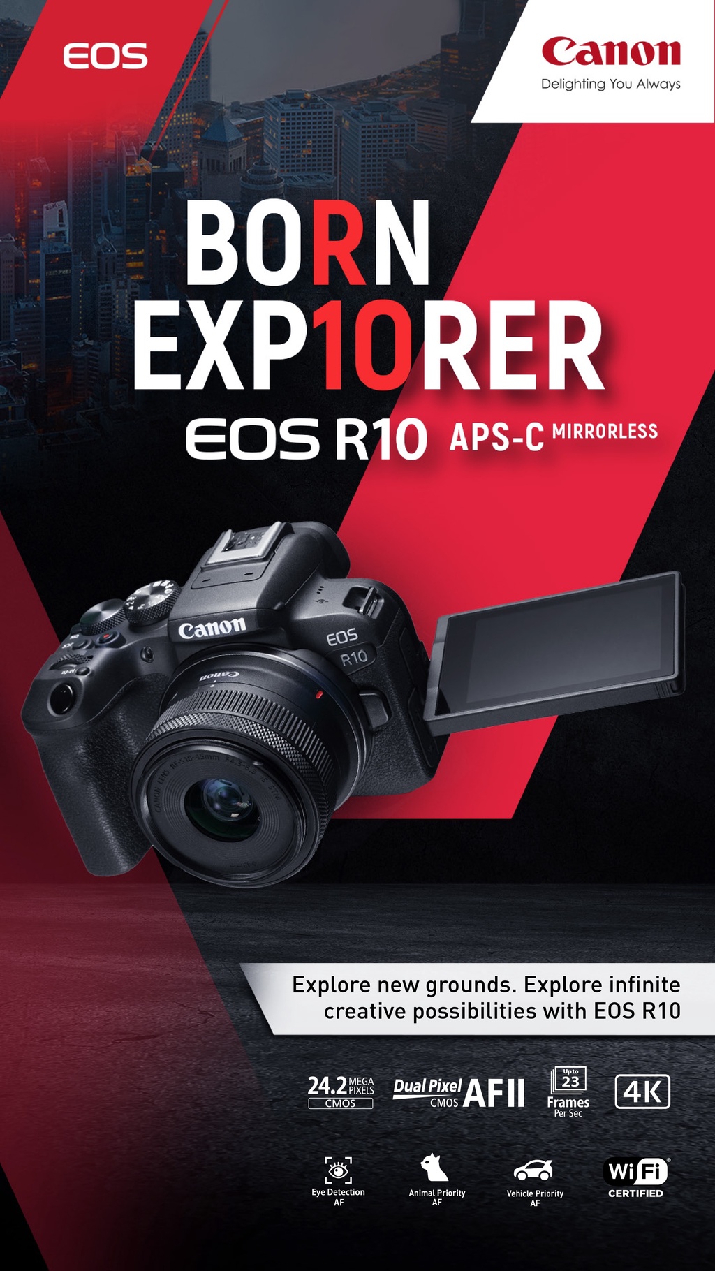 Canon EOS R10 Mirrorless Camera with RF-S 18-45mm or 18-150mm Lens Kit ...