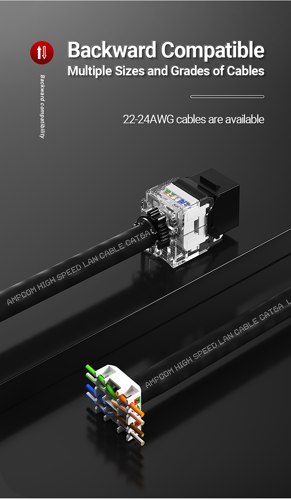 AMPCOM CAT7A CAT7 CAT6A CAT6 RJ45 Keystone Jack, Ratchet Lock STP ...
