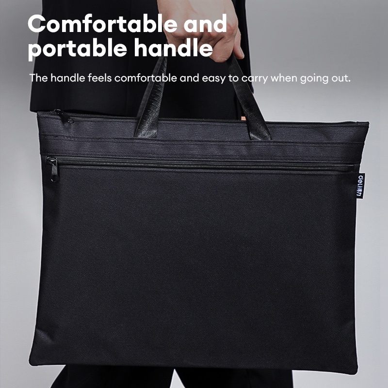 Deli Business Documents File Folder Zipper Double Layers Files Bag ...